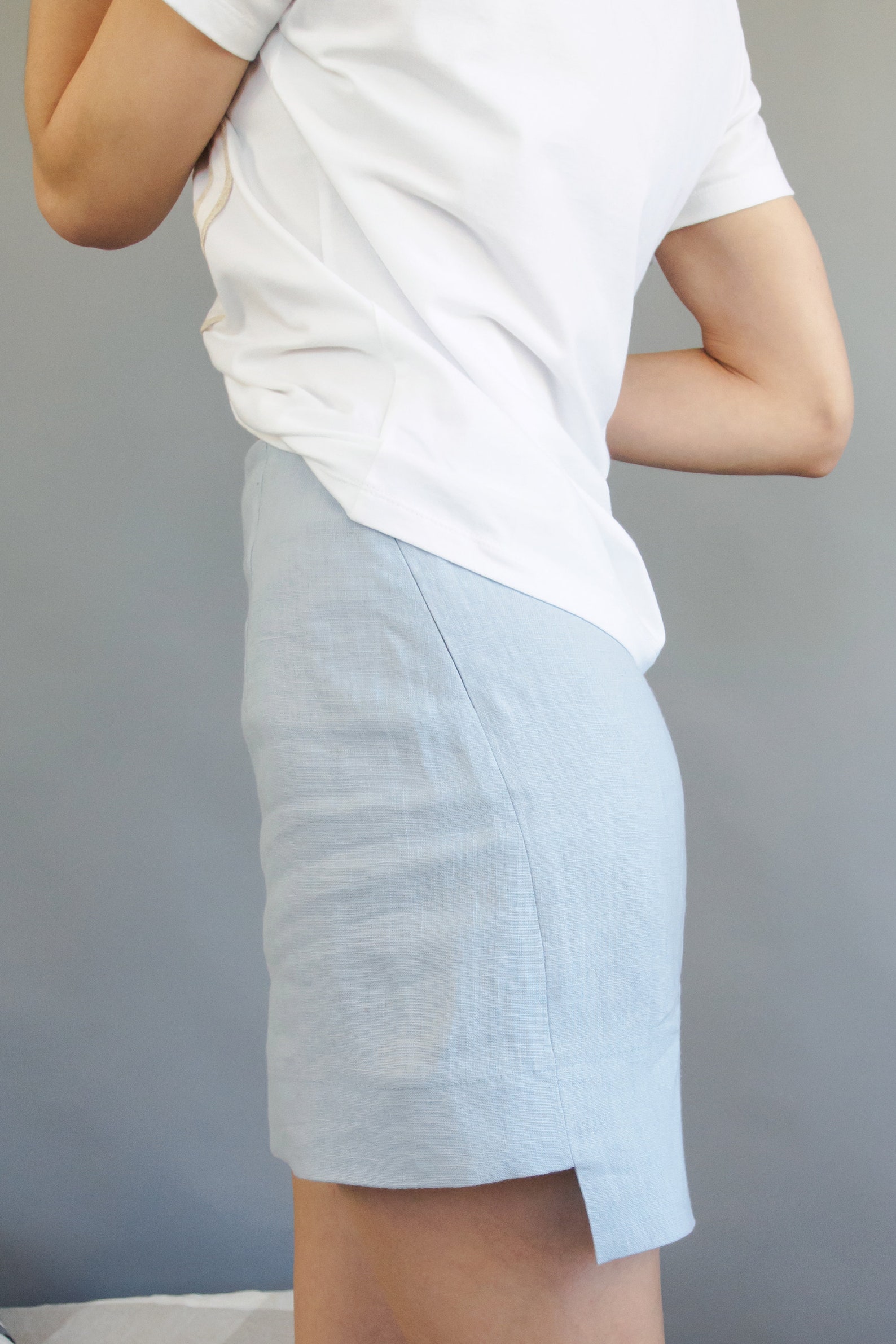 Linen Skirt Pencil Skirt 25 COLORS Stonewashed Linen Mini - Etsy UK