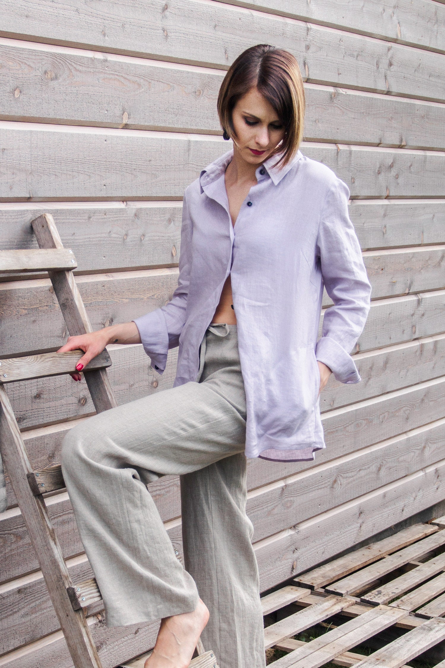 Linen shirt women 20 COLORS Button up shirt for summer | Etsy