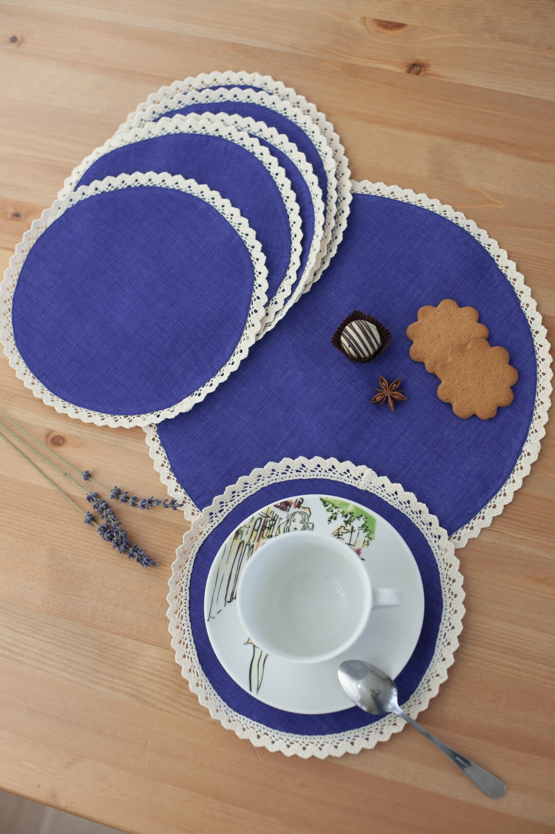 Linen Napkins SET of 6 Small Napkins and 1 Big Napkin Fabric Napkins ...