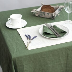 Large Linen Tablecloth, 3 SIZES and 25 COLORS, Square Tablecloth ...