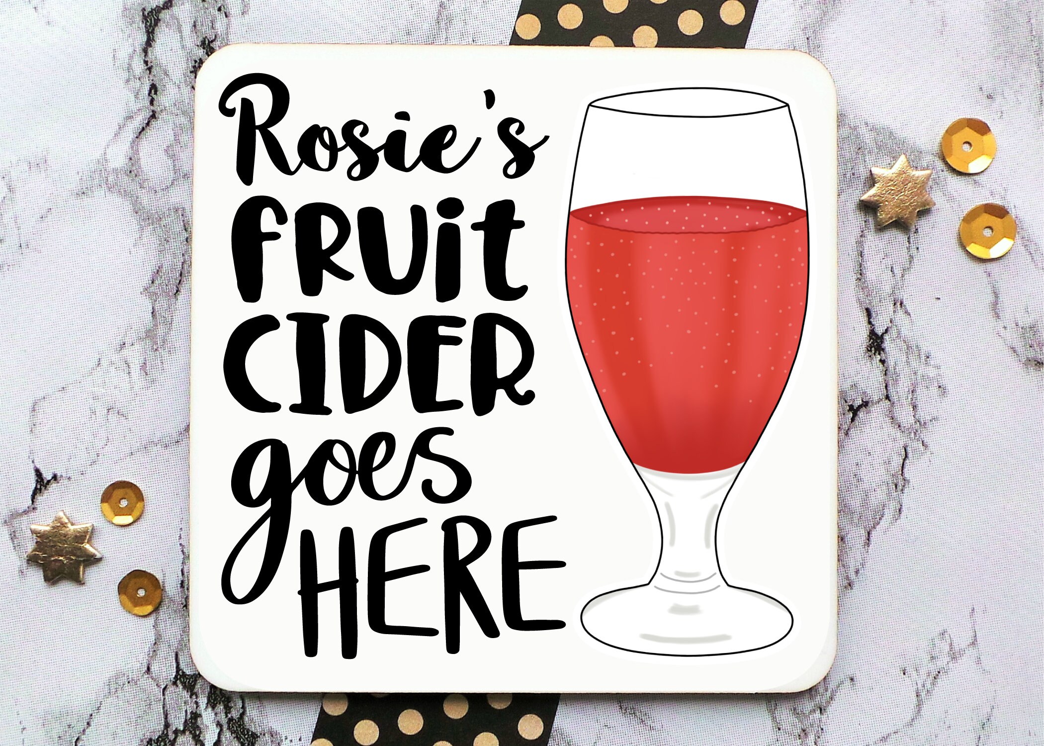 Cider Coasters, Personalised Coaster, My Cider Goes Here, Cider Gift ...