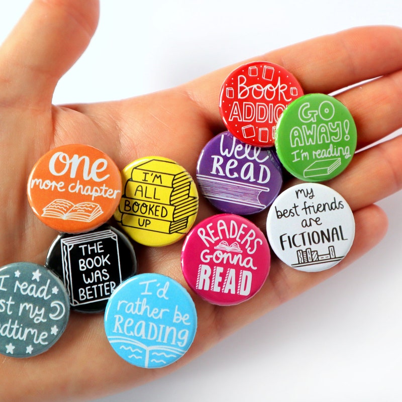Library Buttons - Etsy
