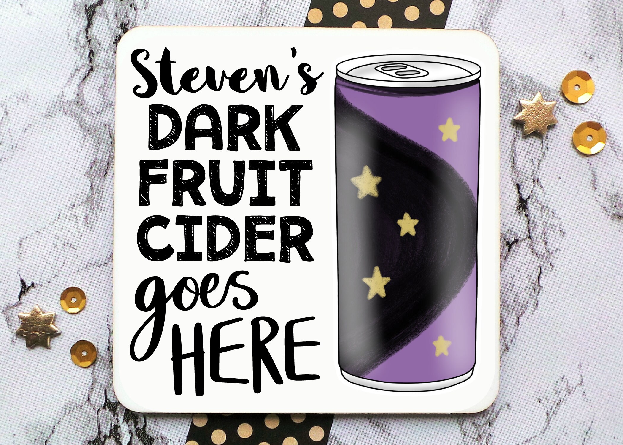 Cider Coasters, Personalised Coaster, My Cider Goes Here, Cider Gift ...