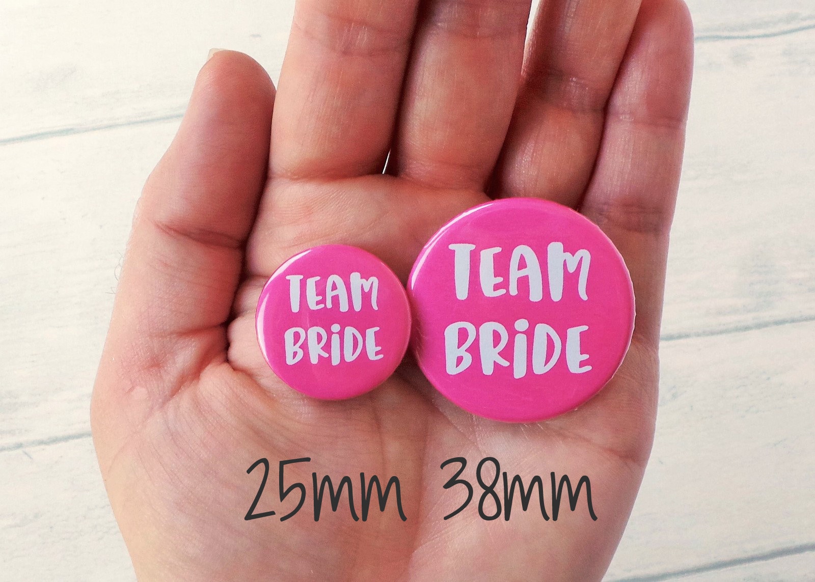 Team Bride Team Groom Badges Wedding Favour Badges Pink and - Etsy