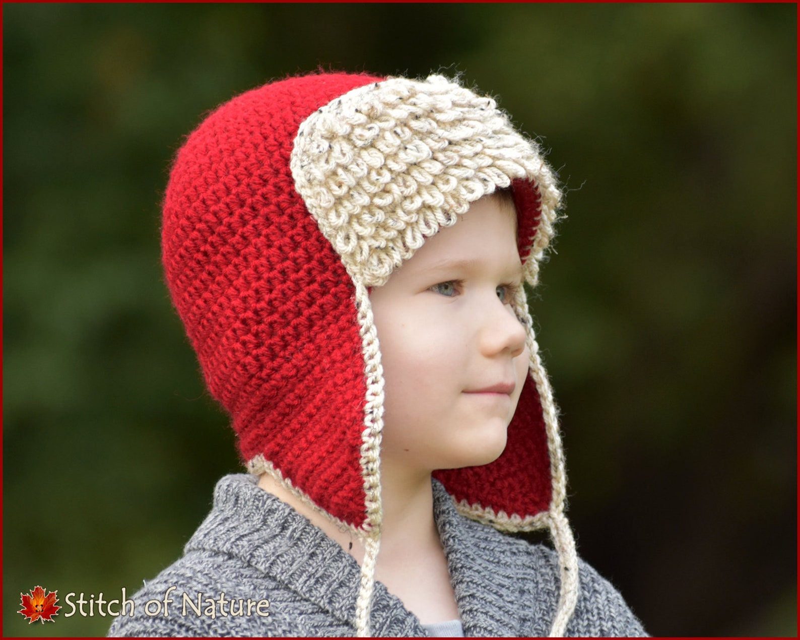 Crochet PATTERN - the Red Baron Aviator Hat, Pilot Hat Pattern (newborn ...