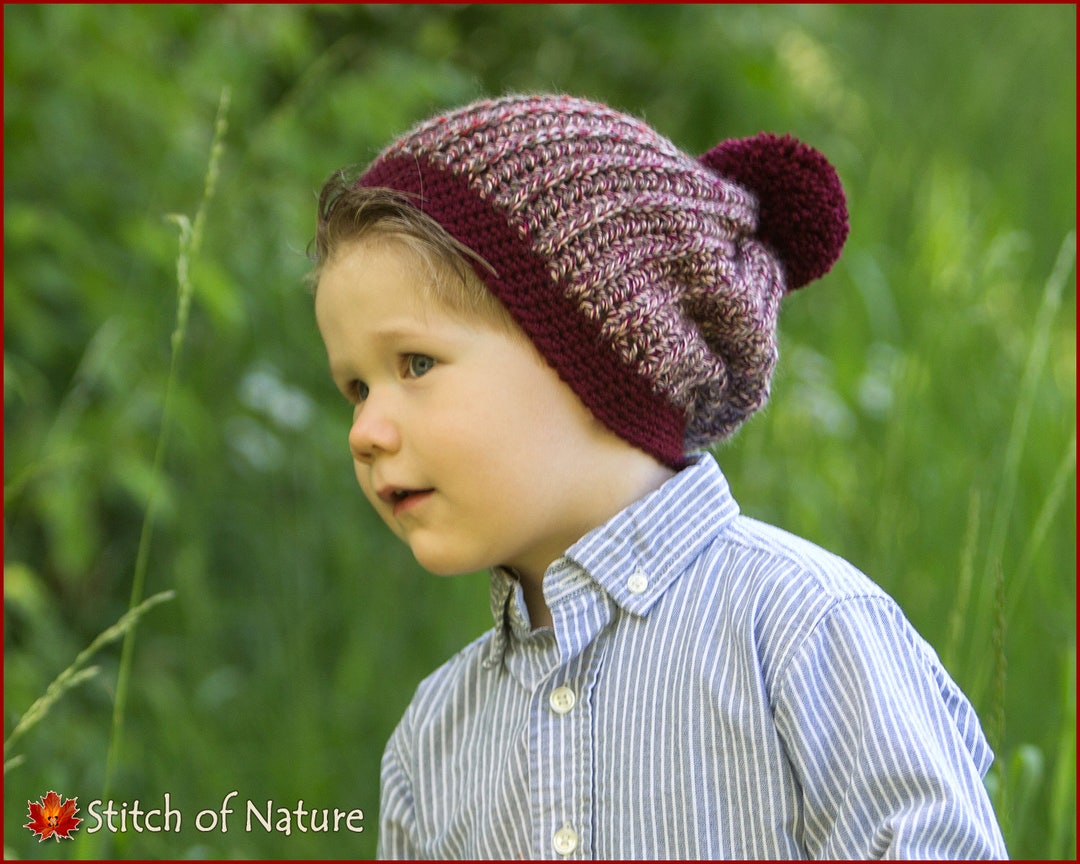 Crochet PATTERN - the Hillside Beanie With Pom-pom (18" Doll, Toddler ...