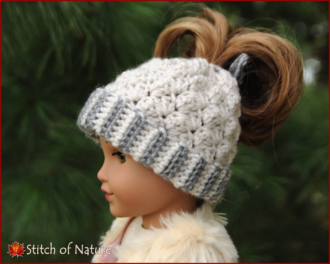 Crochet Hat PATTERN the Brookville Messy Bun Hat Cap With a | Etsy