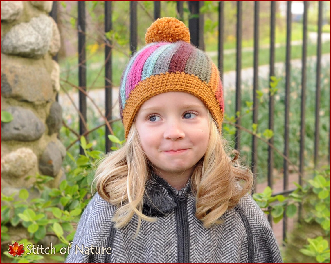 Crochet PATTERN - the Hillside Beanie With Pom-pom (18" Doll, Toddler ...