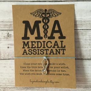Medical Assistant Wish Bracelet With Charm, MA Appreciation Gift - Etsy