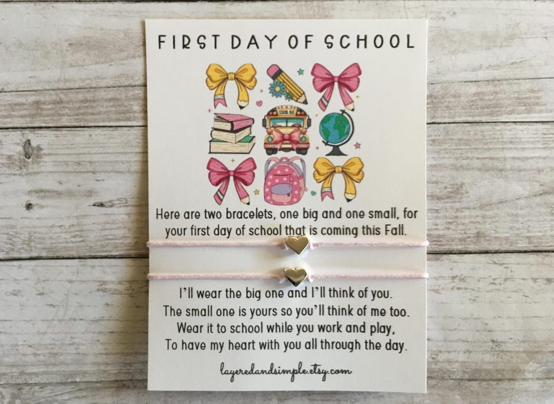 First Day of School Bracelets, First Day of Kindergarten Bracelets ...