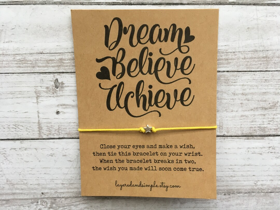 Dream Believe Achieve, Wish Bracelet, Motivational Gift Wish Bracelet ...