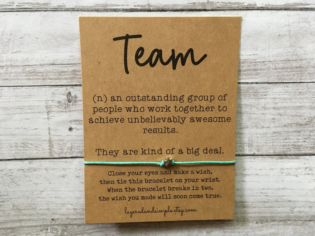 Team Gifts, Custom Team Gifts, Team Wish Bracelet, Team Gift, Gift for ...