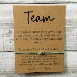 Team Gifts, Custom Team Gifts, Team Wish Bracelet, Team Gift, Gift for ...