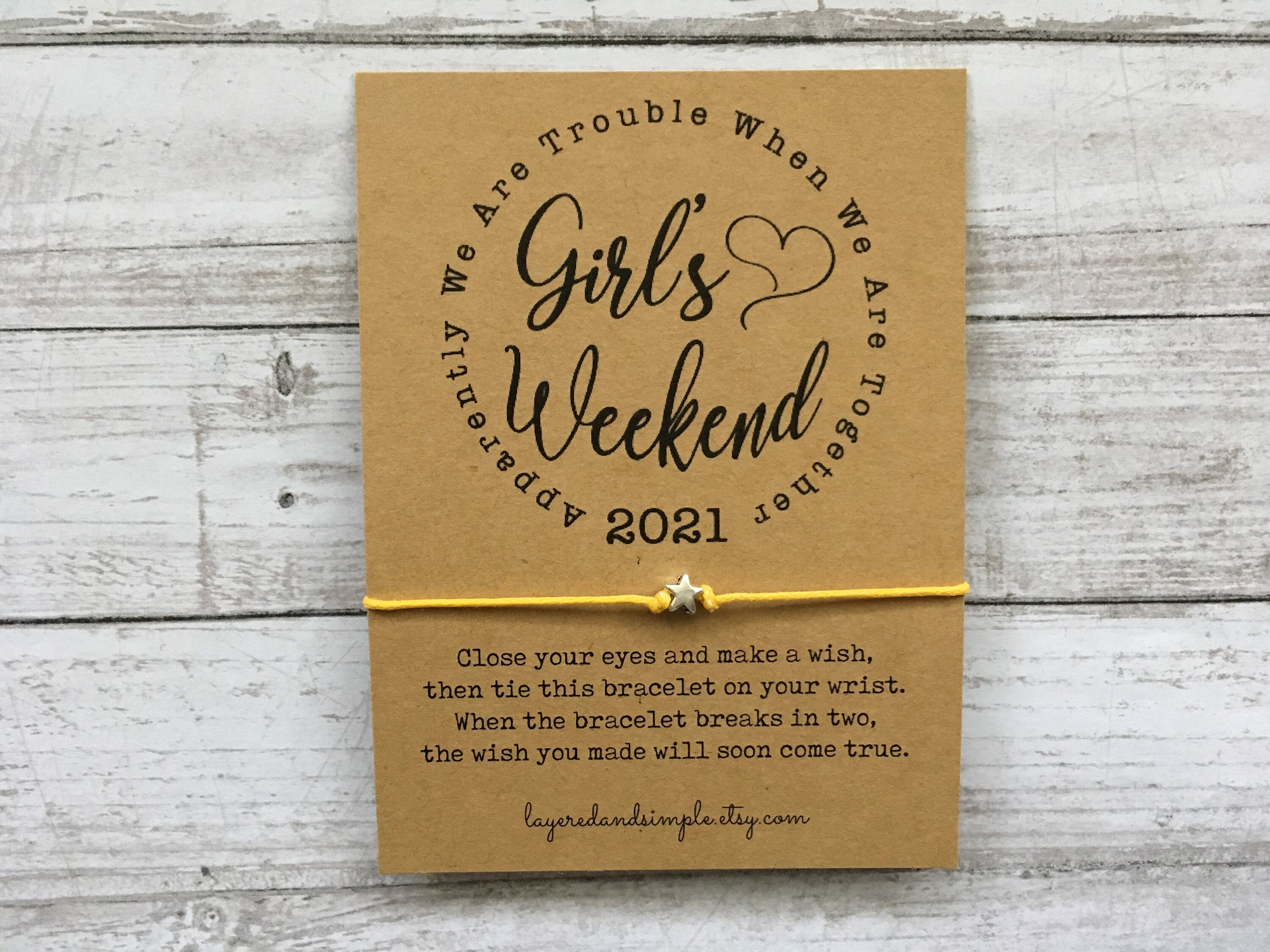 Girls Trip Gift Girls Trip Bracelet Custom Girls Weekend Wish | Etsy