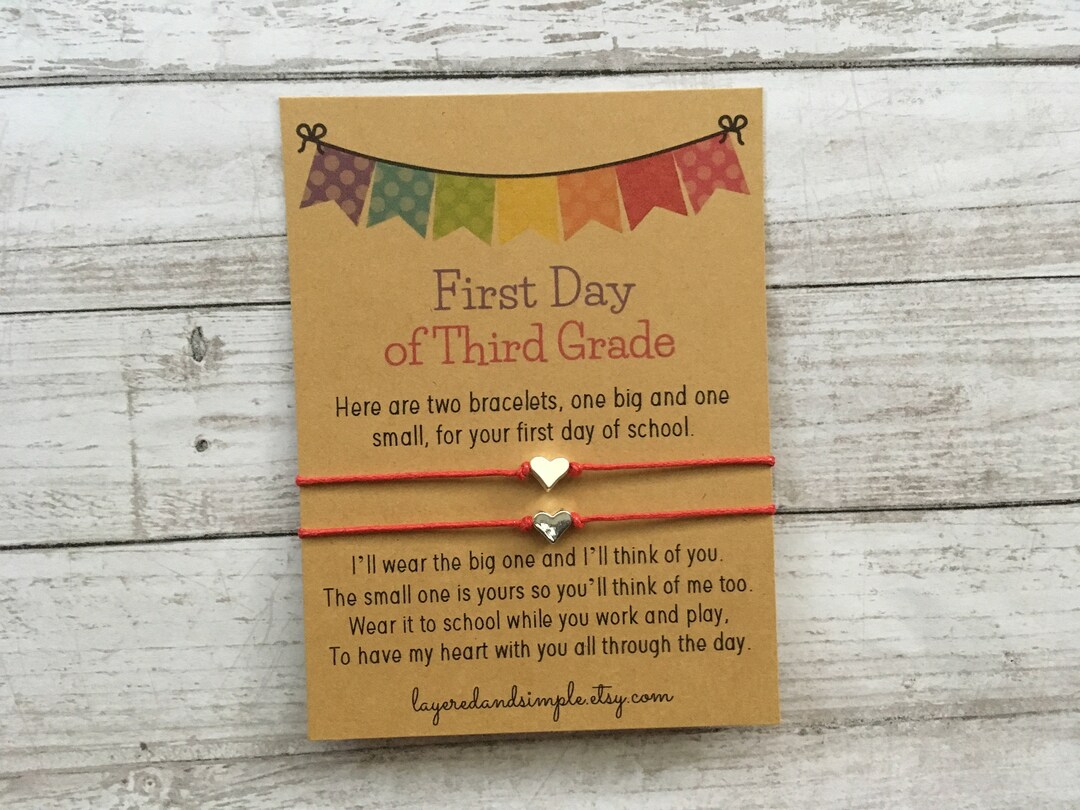 First Day of Third Grade, Mommy and Me Back to School Bracelets First ...