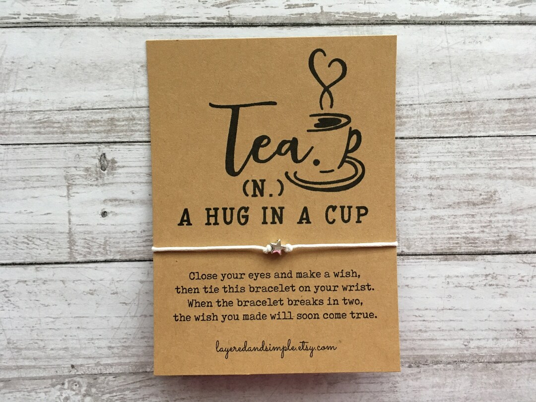 Tea Wish Bracelet, Tea Gifts, Tea Jewelry, Tea Party Favors, Tea Gift ...