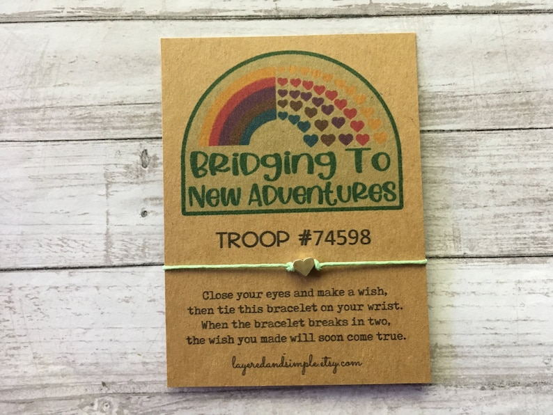 Scout Wish Bracelet, Bridging to New Adventures, Scout Troop Gift - Etsy