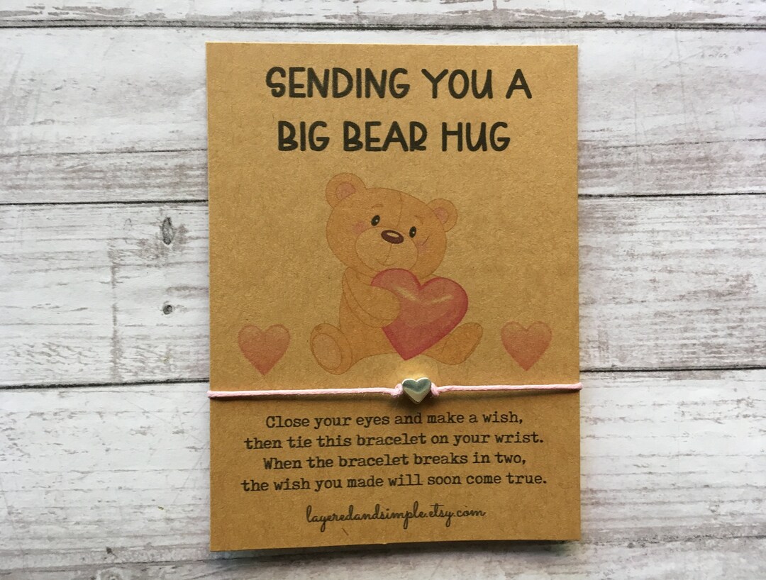 Sending a Big Hug, Sending a Hug Wish Bracelet, Thinking of You Gifts ...