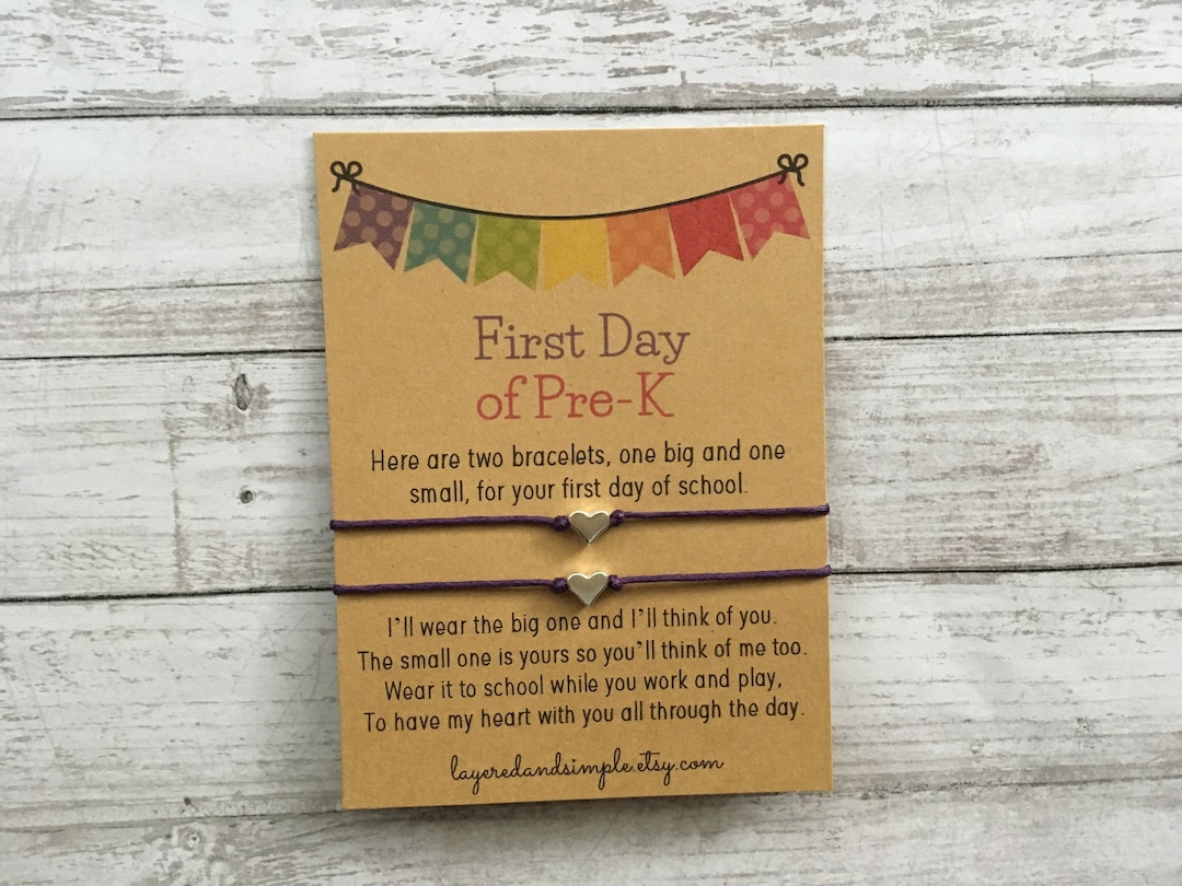 First Day of Pre K, Mommy and Me Back to School Bracelets First Day of ...