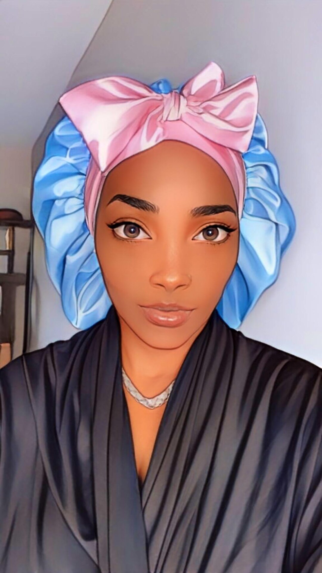 Satin Reversible Sleep Cap With Tie Adjustable - Etsy