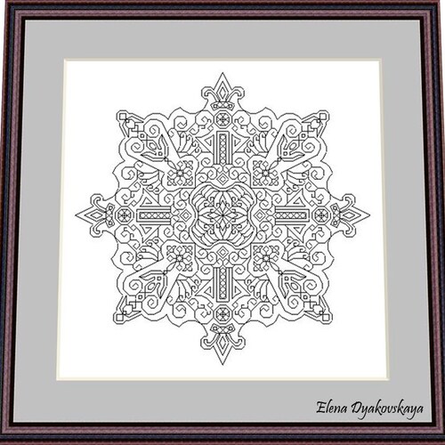 Blackwork Squares Cross Stitch Pattern | Etsy