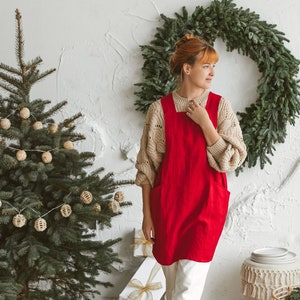 Full Crossed Back Original Linen Japan Apron / Cooking Chef Kitchen ...