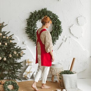 Full Crossed Back Original Linen Japan Apron / Cooking Chef Kitchen ...