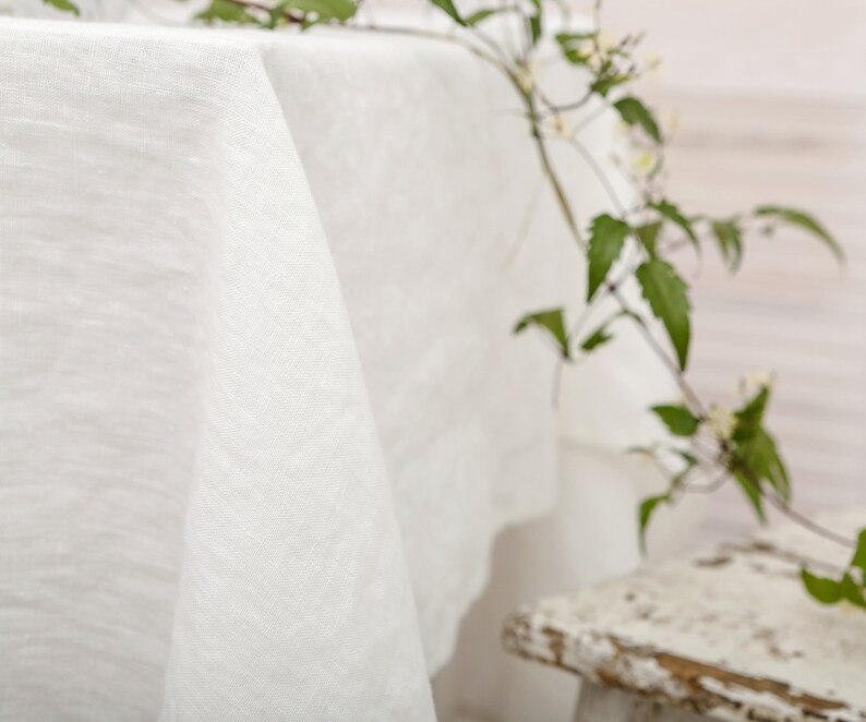 Linen tablecloth and napkins set gift for her. Washed linen | Etsy