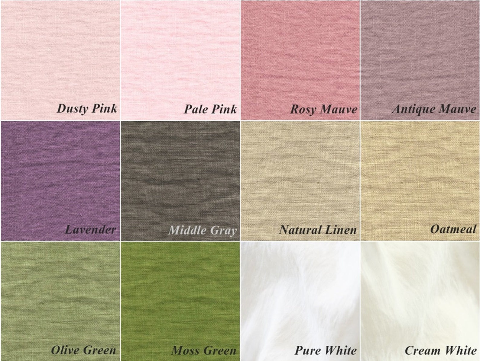 Linen Samples. 47 Colors Samples Box. Medium Weight Linen. Baltic Linen ...