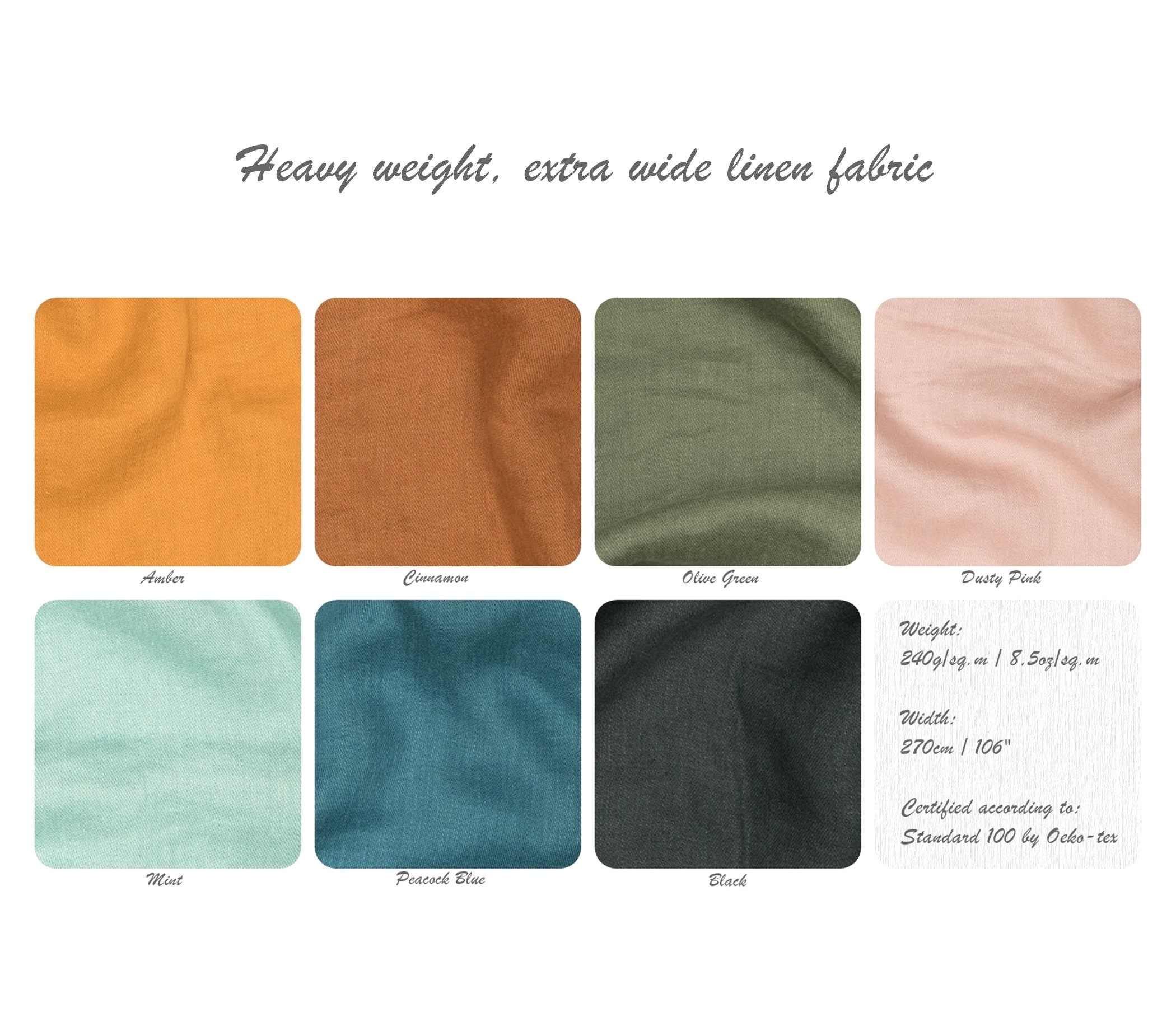 Linen Samples. Heavy Weight Extra Wide Linen. 7 Colors | Etsy