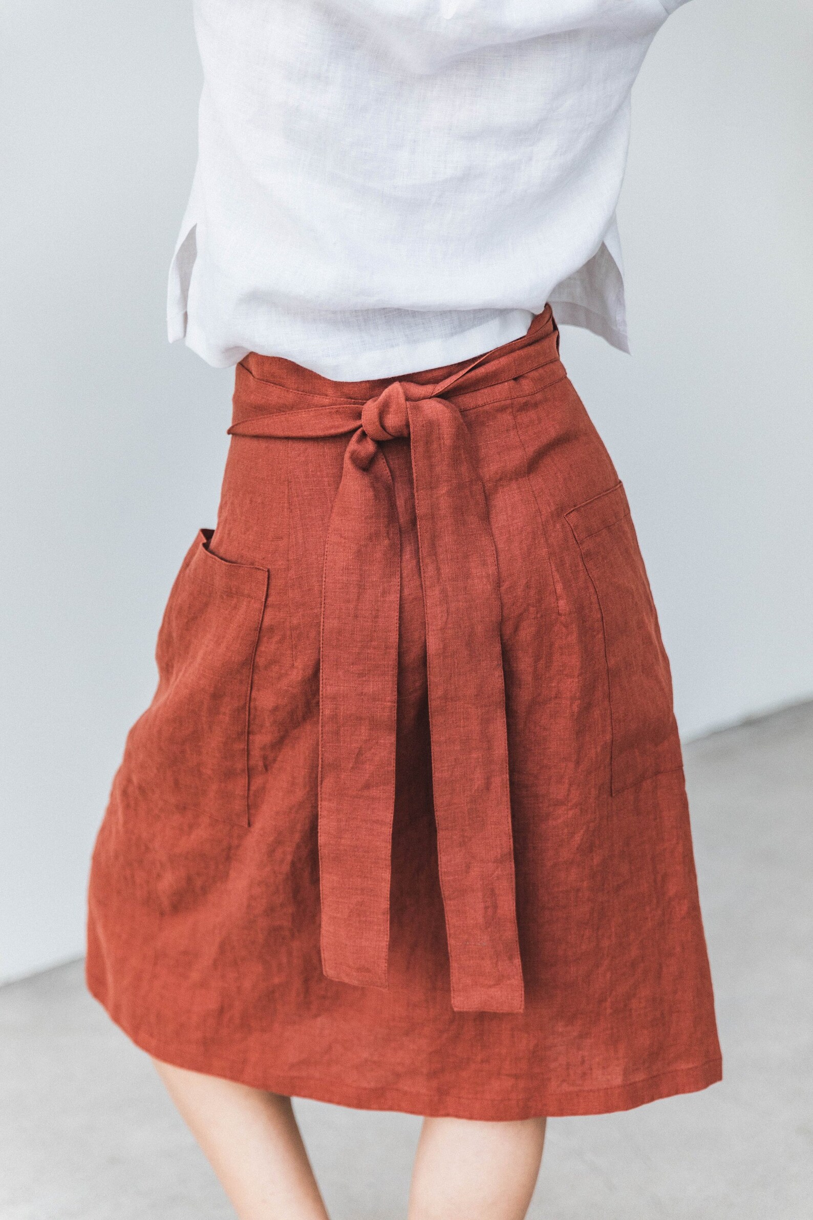 Linen Skirt. Wrap Skirt. Summer Skirt. Deep Pockets Skirt. A - Etsy