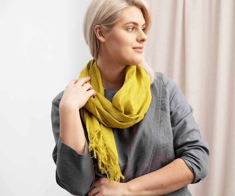 Washed Light Weight Linen Scarf. Handmade Soft and Thin Linen Shawl ...