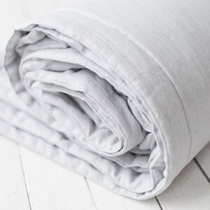 Linen Baby Quilt.quilted Linen Blanket for Baby Crib.linen Bedspread ...