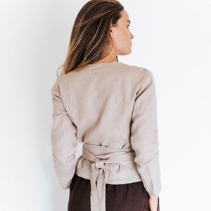 Linen Wrap Top. Soft Linen Wrap Shirt With Long Sleeves. Available in ...