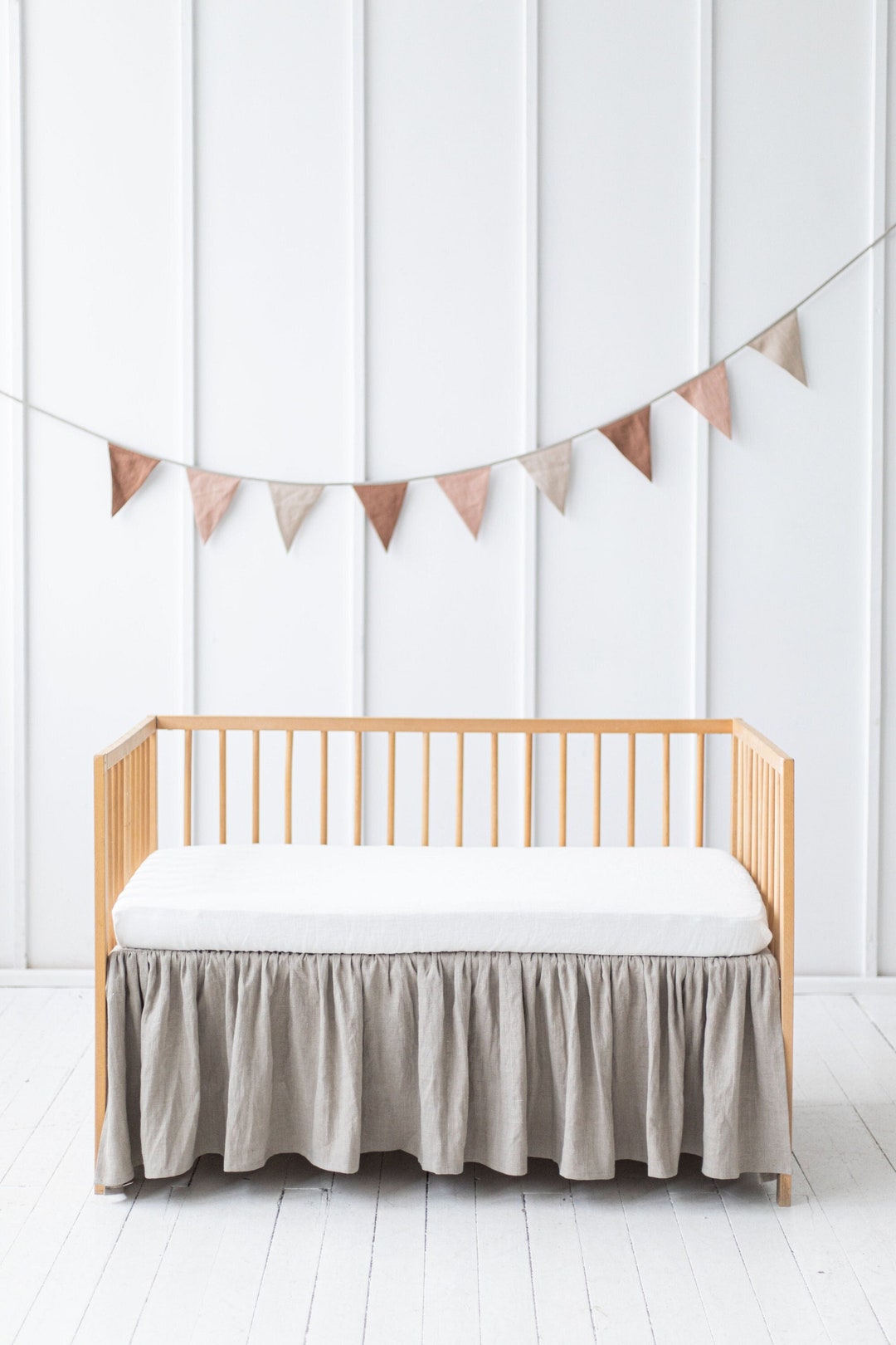 Linen Baby Fitted Sheet. Linen Baby Crib Flat Sheet. Linen Bedding for ...