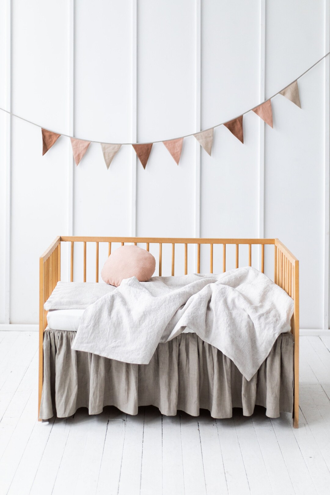 Linen Pillow Case and Duvet Cover for Baby, Crib Linen Bedding, Cradle ...