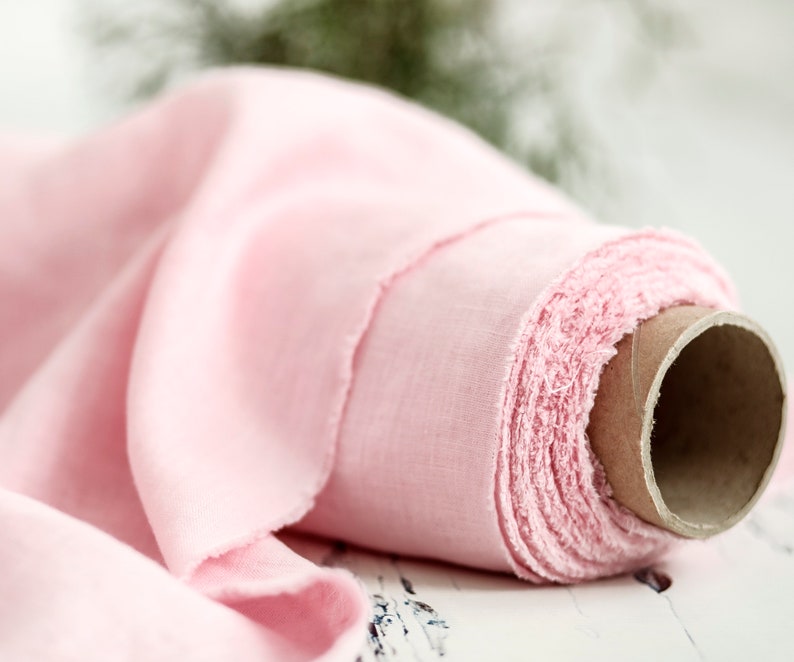 Linen Fabric. Pale Pink Linen. Medium Weight Linen. Baltic - Etsy