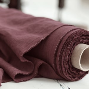 Linen Fabric. Plum Color Linen. Medium Weight Linen. Baltic Linen ...