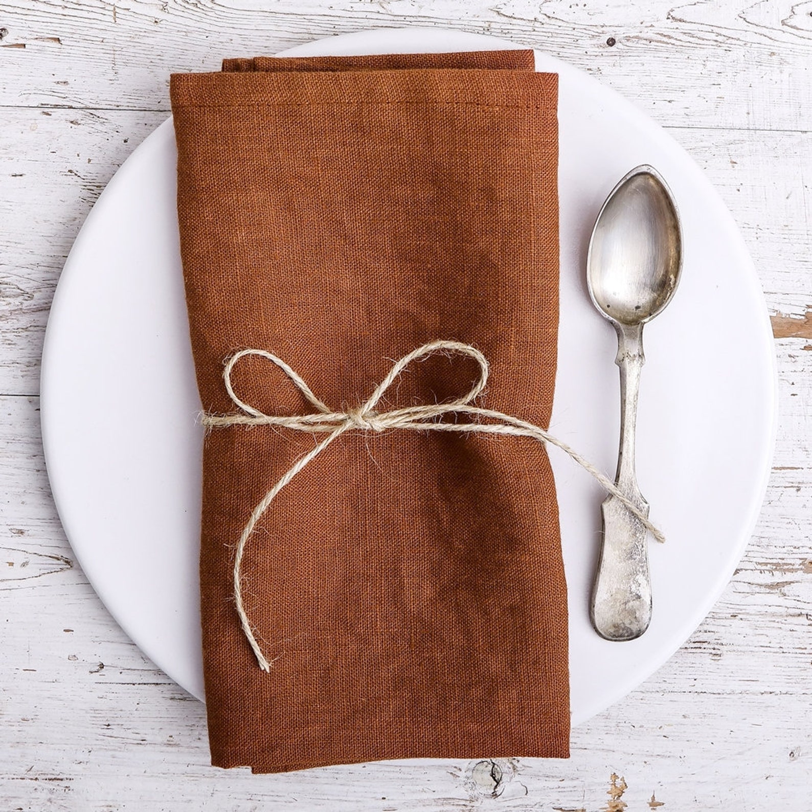 Linen Tablecloth and Napkins Set Gift for Her. Washed Linen Tablecloth ...