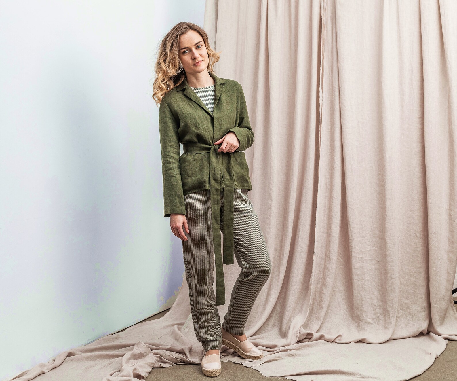 Heavy Weight Linen Jacket. Linen Jacket With Belt. Womans | Etsy