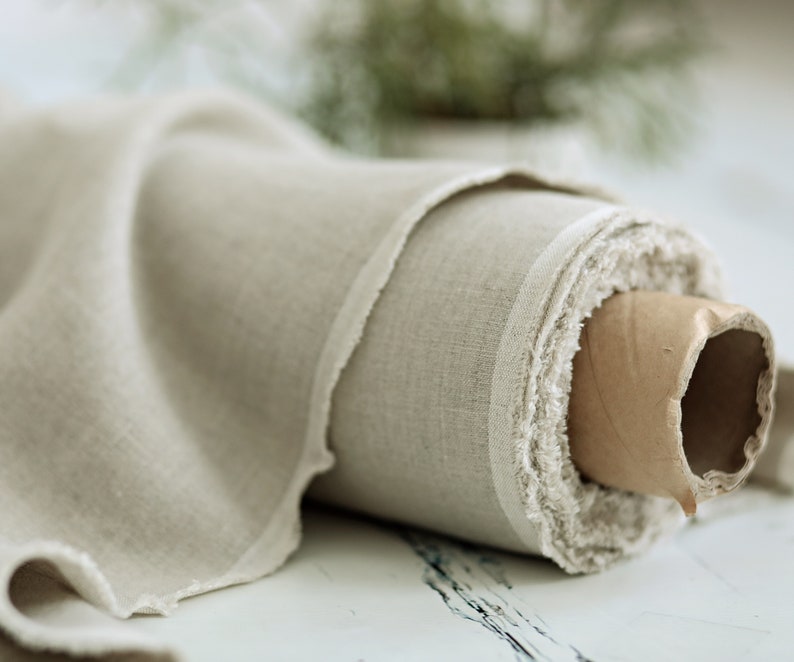 Linen Fabric. Undyed Natural Linen. Medium Weight Baltic Linen Fabric ...