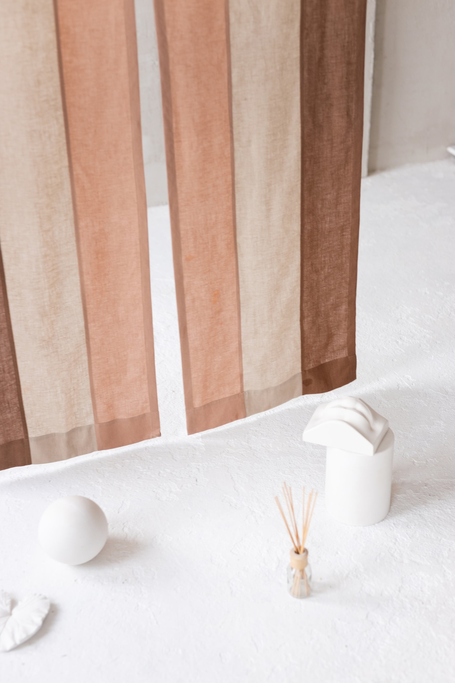 Noren Color Block in Natural Linen. Custom Size Japanese Door Noren. Bright Colors Linen ...