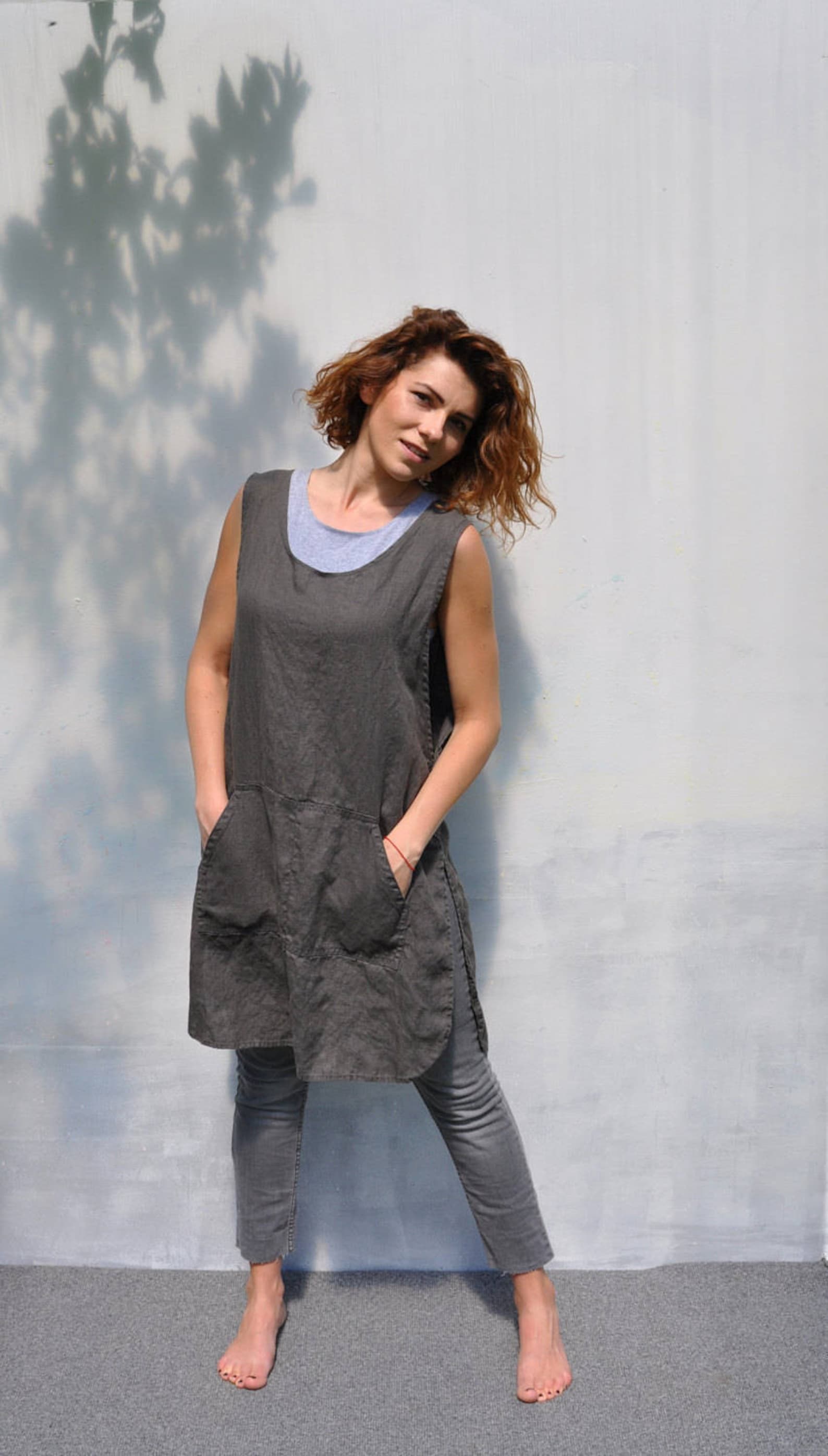 Florist Apron. Handmade Smock for Garden. Linen Apron. Full - Etsy New ...