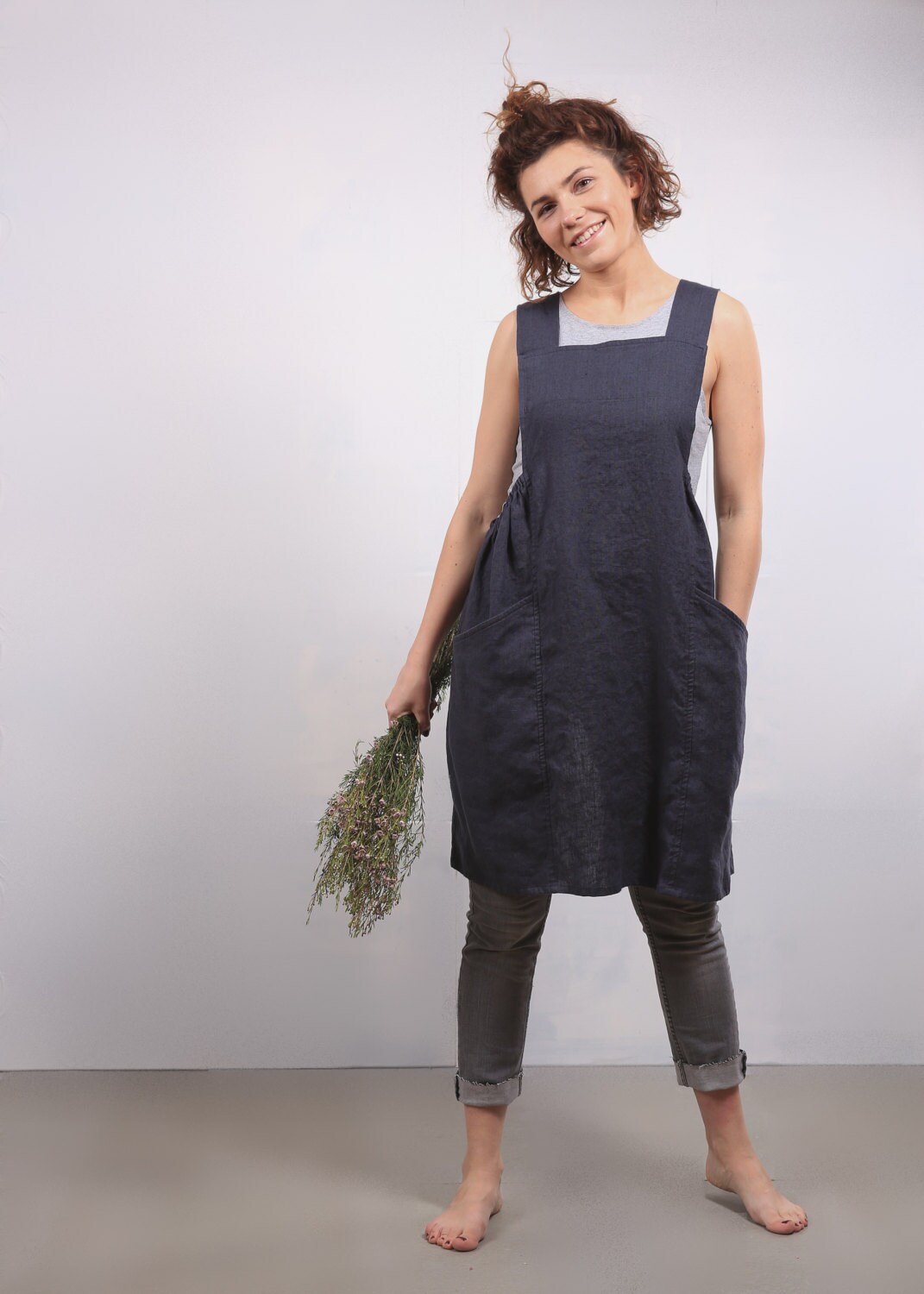 Full Crossed Back Original Linen Japan Apron / Cooking Chef | Etsy