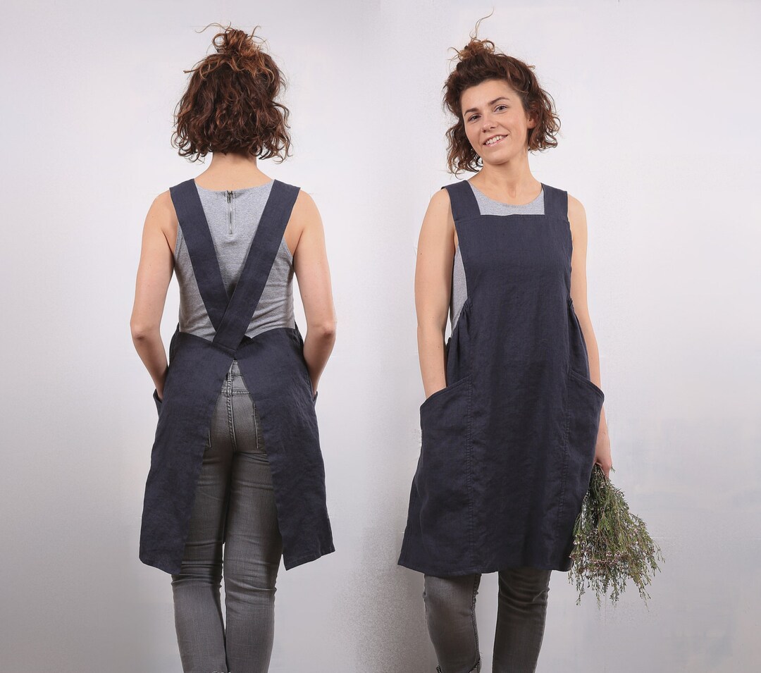 Full Crossed Back Original Linen Japan Apron / Cooking Chef - Etsy