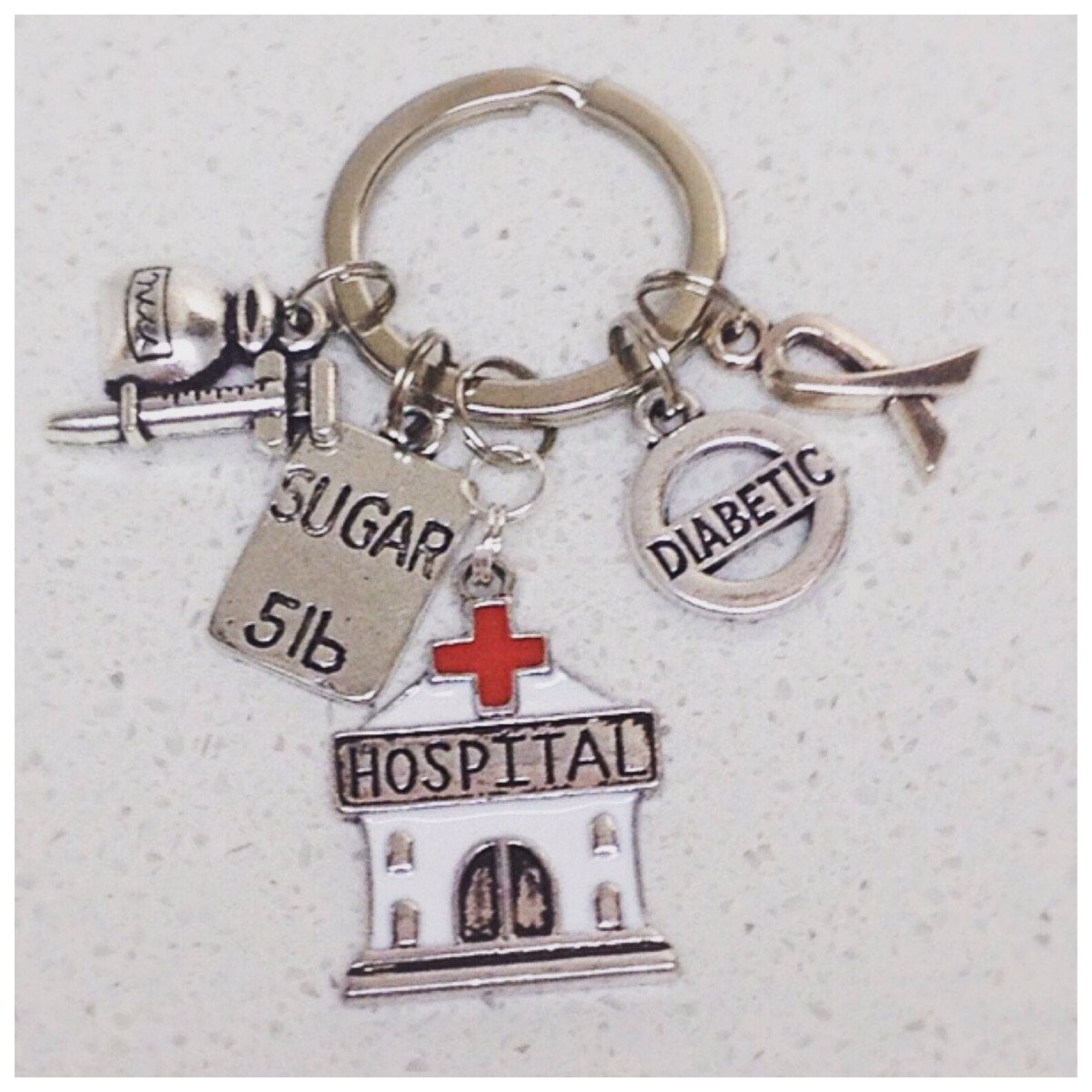 Diabetes Keyring Type 1 Type 2 Diabetes Medical Alert - Etsy