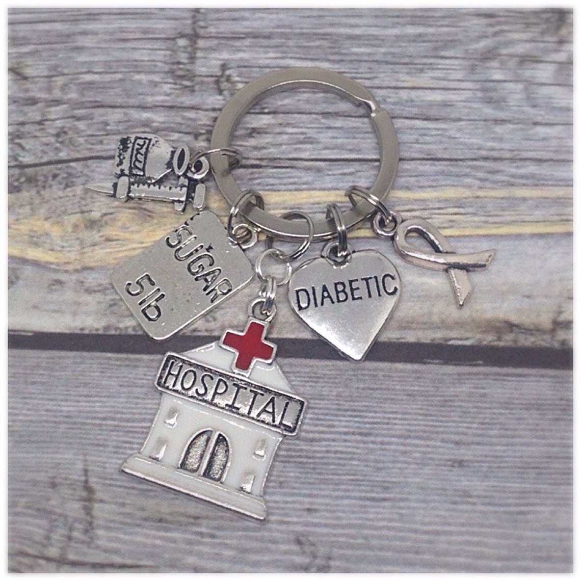 Diabetes Keyring Type 1 Type 2 Diabetes Medical Alert - Etsy