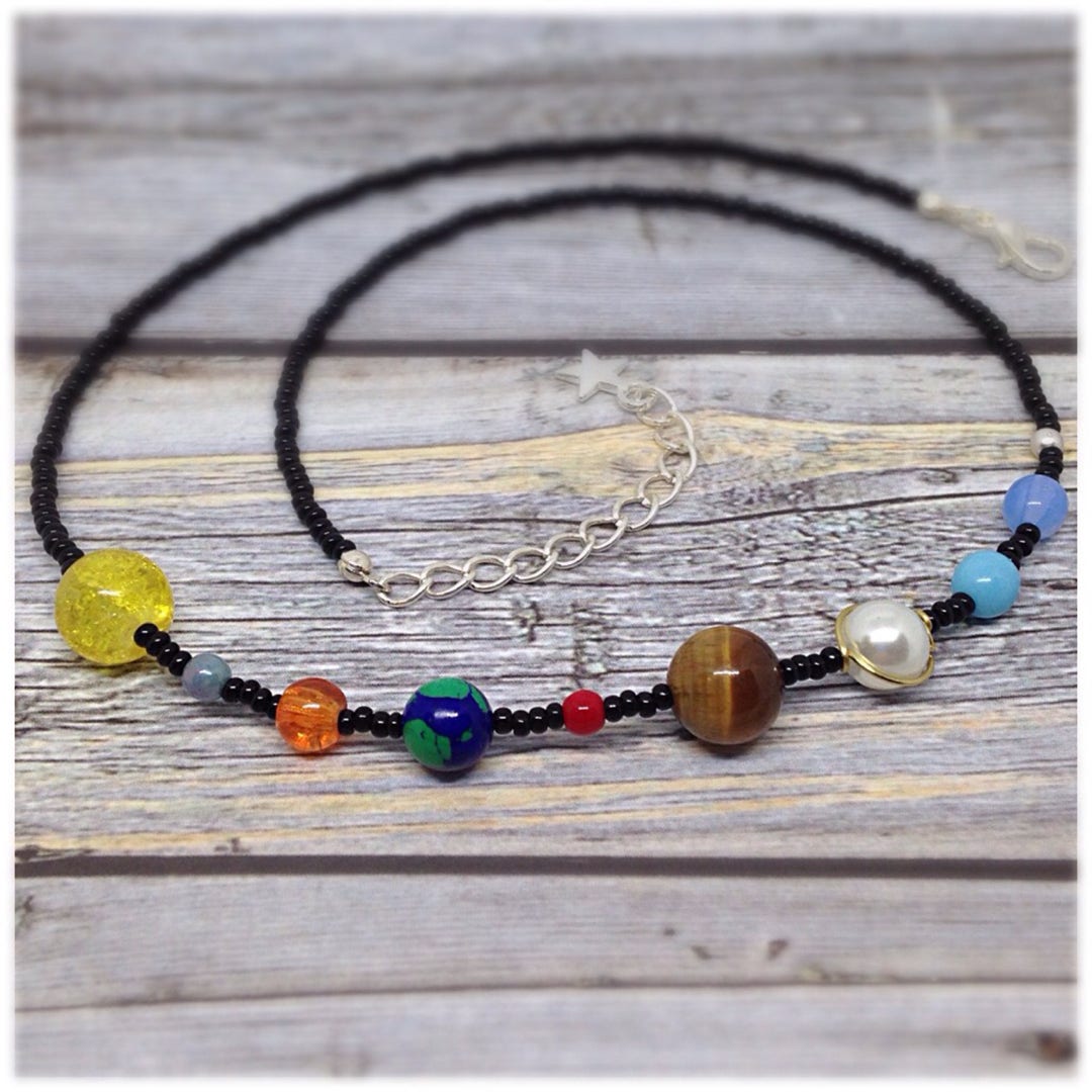 Solar System Necklace, Space Necklace, Galaxy Necklace, Planets ...