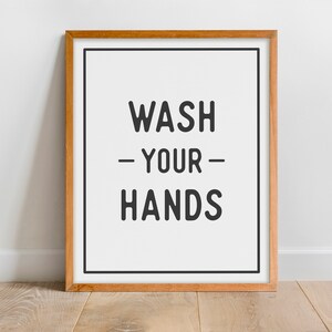 Wash Your Hands Printable Printable Bathroom Art Bathroom - Etsy