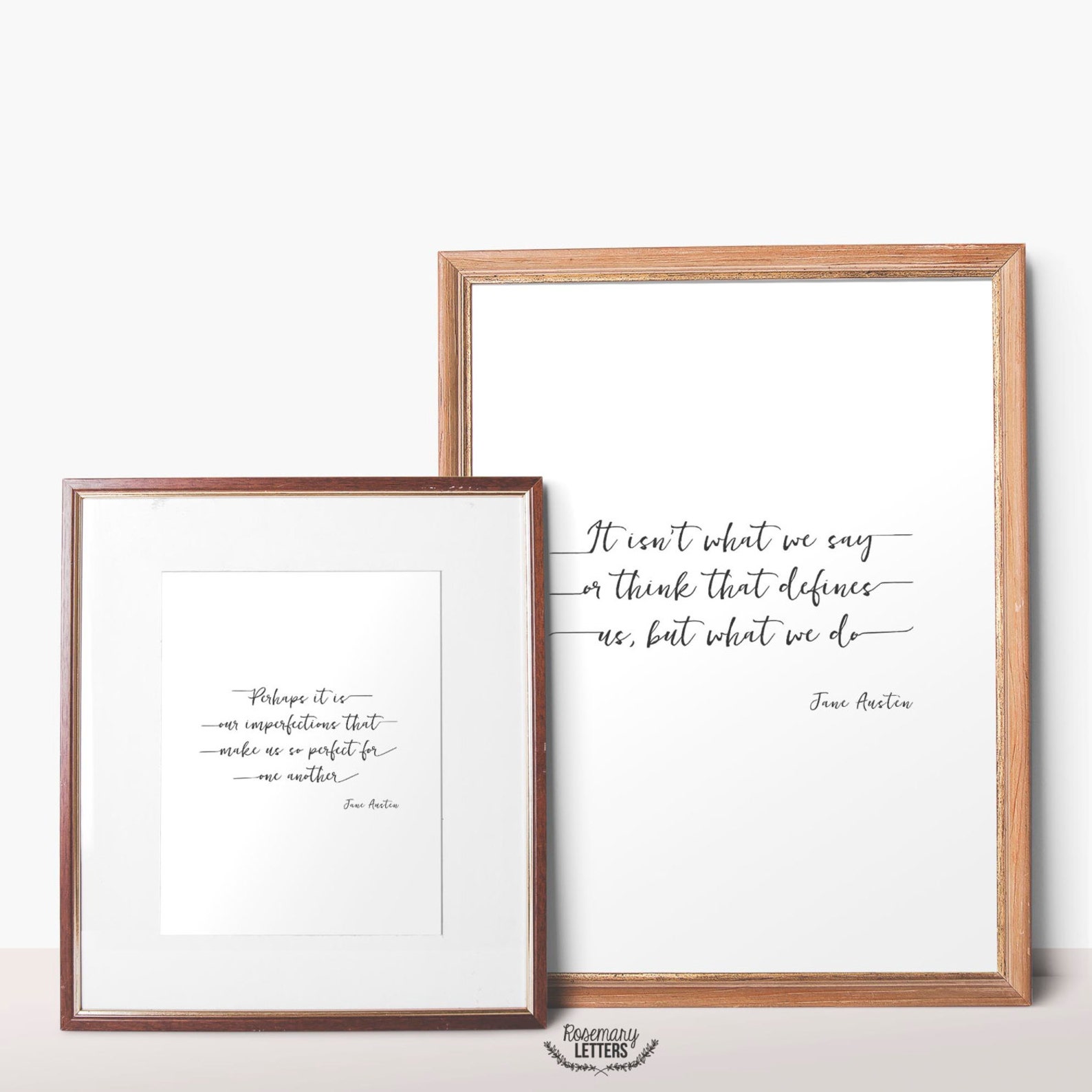 Jane Austen Quotes Set of 2 Printables Jane Austen Print - Etsy